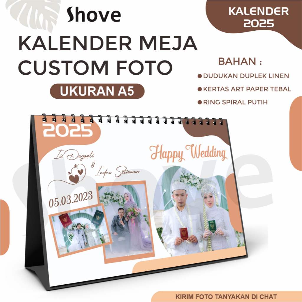 Jual Kalender Meja Custom Foto Kalender Duduk 2025 Ukuran A5 | Shopee ...