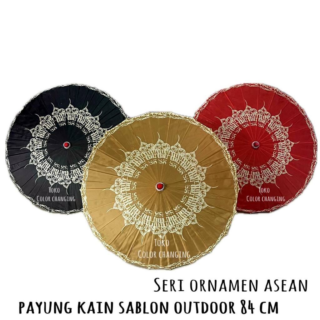 Jual payung sablon kain 84 cm outdoor seri motif ornamen asean batik ...