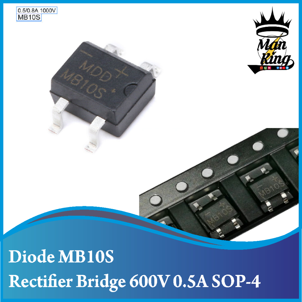 Jual Dioda MB10S Bridge Rectifier 1000V 0.5A SOP-4 | Shopee Indonesia