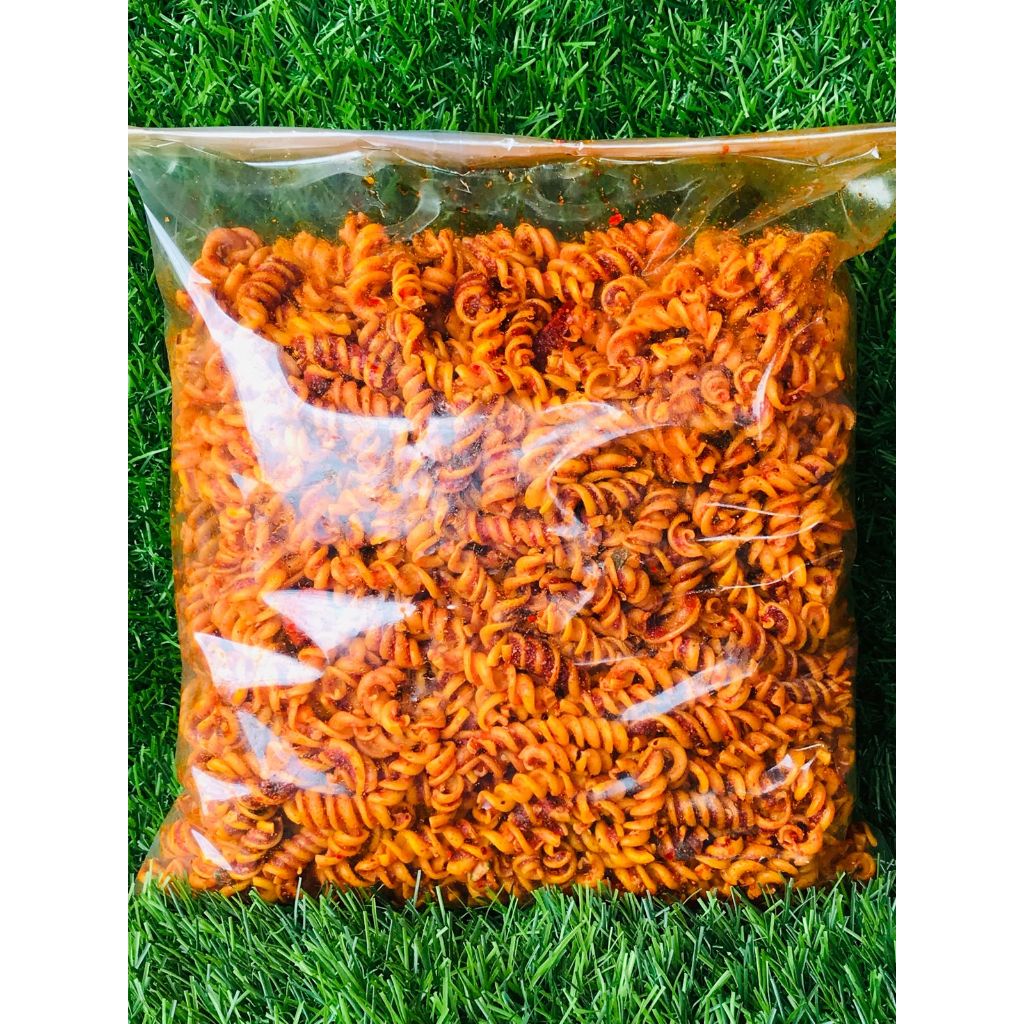 Jual makaroni spiral/kriwil/uril pedas daun jeruk bumbu meimpah ...