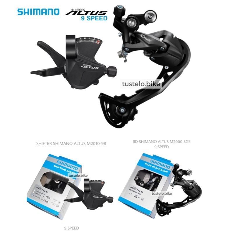 Jual Mini Groupset Shimano Altus M2000 9 Speed RD Shifter MTB Commuter Seli Minivelo Hybrid ...