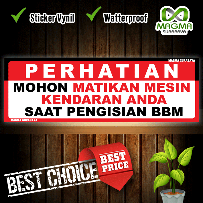 Jual Stiker matikan mesin kendaraan saat pengisian bbm | Shopee Indonesia