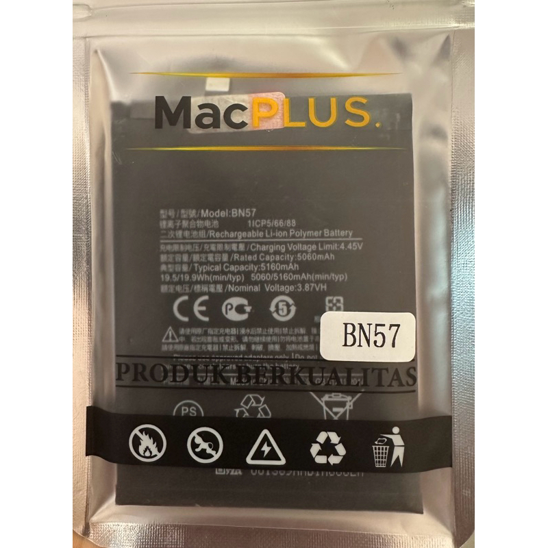 Jual baterai battery BN57 for poco X3 pro/X3 NFC original MacPlus ...