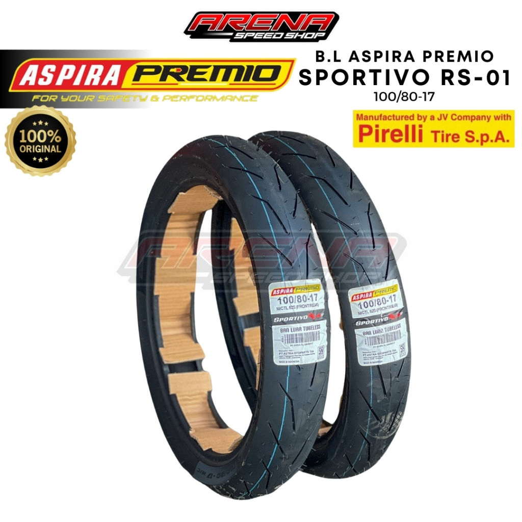 Jual ASPIRA PREMIO SPORTIVO RS-01 90/80-17 100/80-17 Ban Luar Tubless SOFT COMPOUND Racing ...