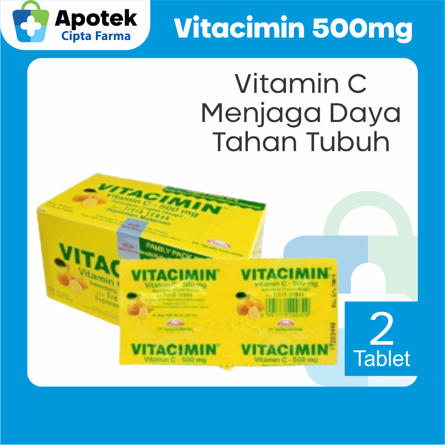 Jual Vitacimin Vitamin C 500mg Tablet Ascorbic Acid Suplement 500 Mg Suplemen Kesehatan Daya ...