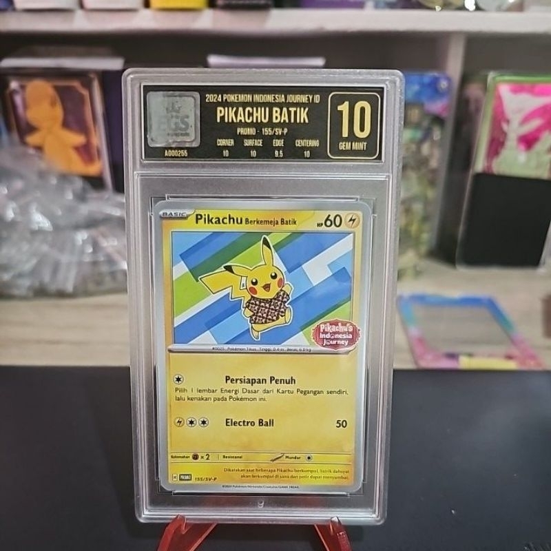 Jual pikachu batik kartu pokemon indonesia tcg staryu slab grading egs 10 gem mint | Shopee ...