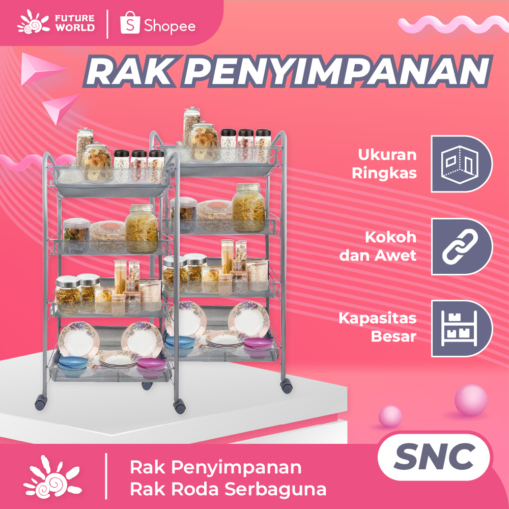 Jual Futureworld Rak Lantai Beroda Rak Penyimpanan Serbaguna Rak Ruang ...