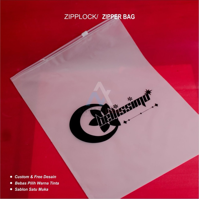 Jual Zipper bag custom sablon ( isi 50pcs ) Plastik sablon ziplock ...