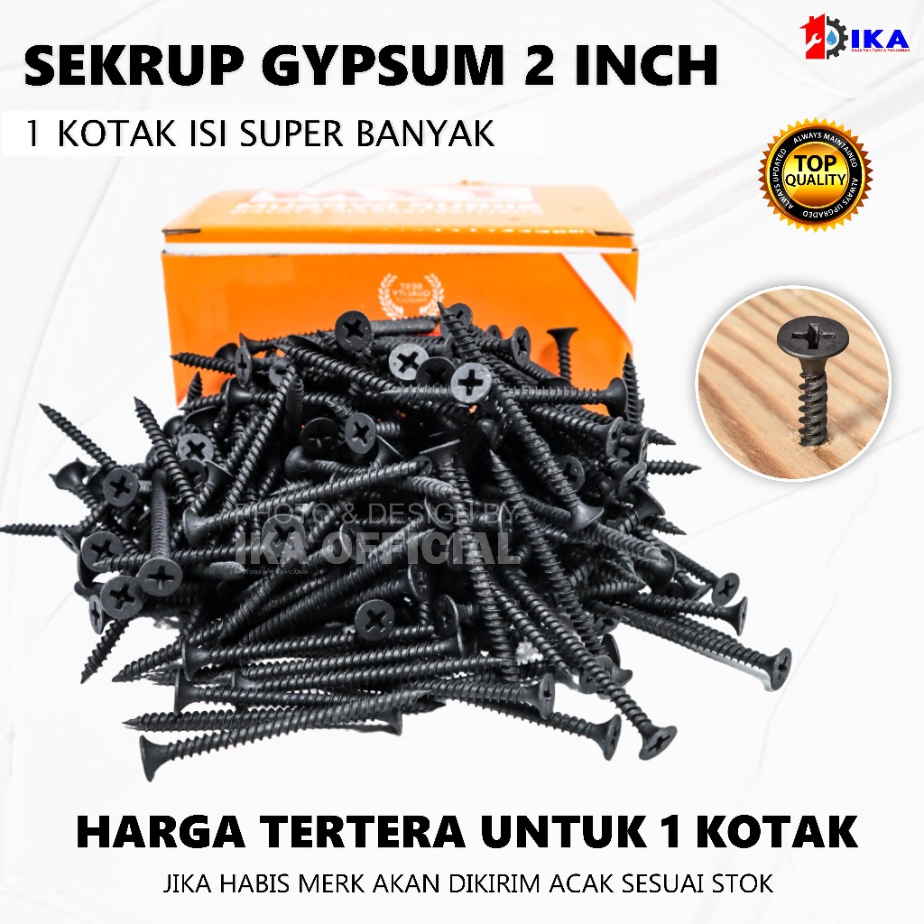 Jual Skrup Gypsum IZM Sekrup Gipsum Baja Baut Mur SONIC 2Inch - 5 CM Triplek Kayu Drywall Screw ...