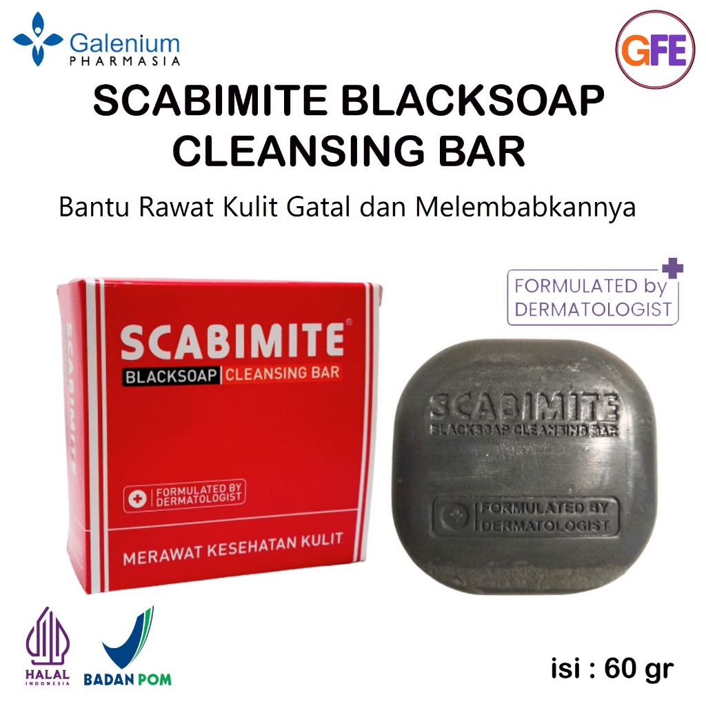 Jual Scabimite Black Soap Sabun Mandi Hitam Charcoal Arang Kulit Gatal ...