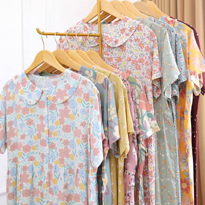Jual Candy dress | Daster kerah rebah / kerah kupu Ld 110cm, Pb 105 cm ...