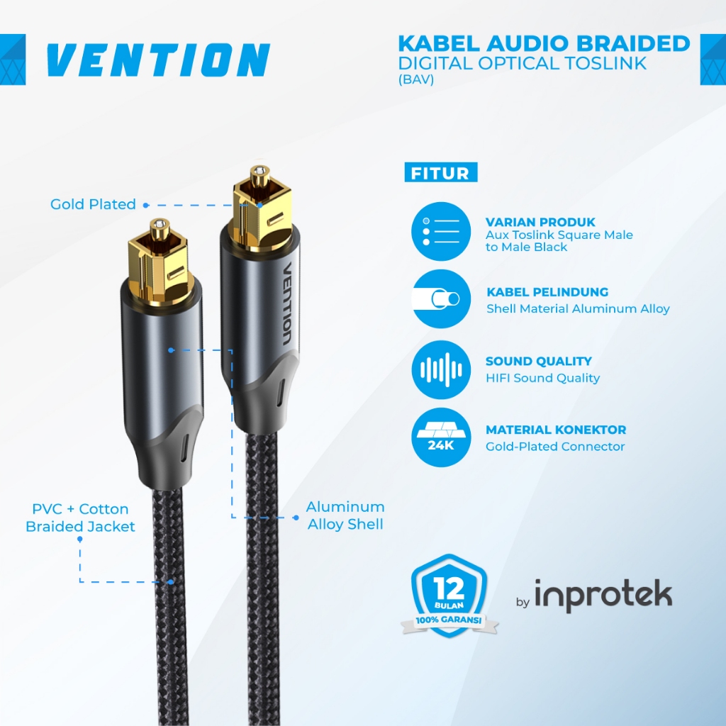 Jual Vention 5M Kabel Audio Digital Optical Toslink Audio Optik ...