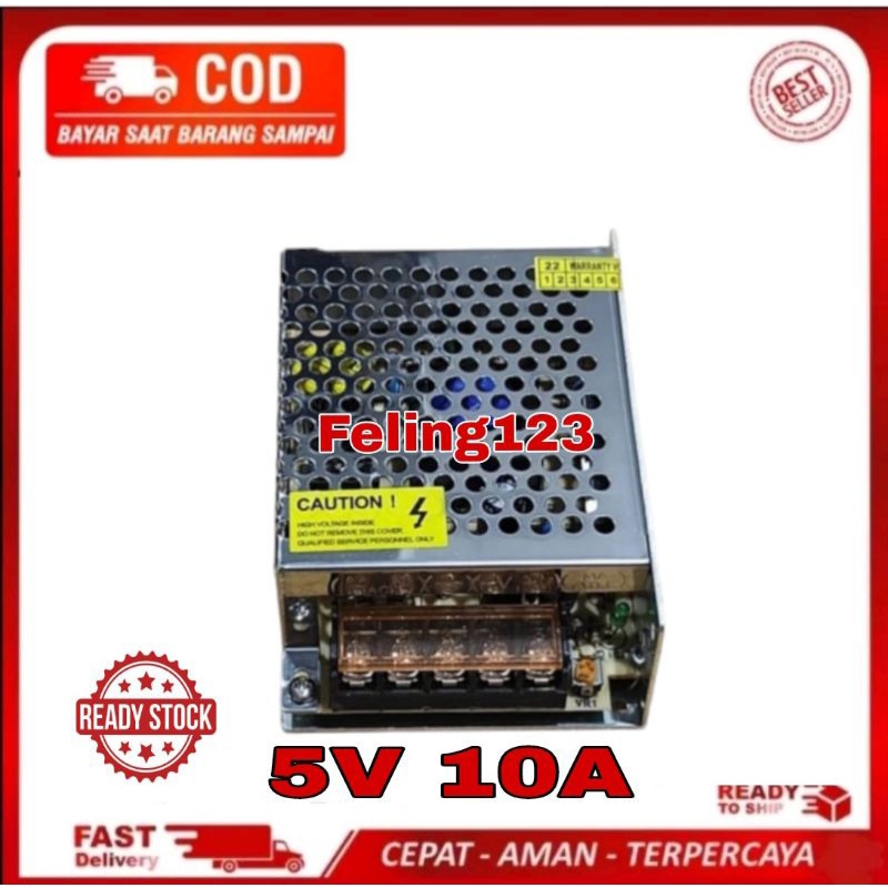 Jual Switching Power Supply PSU 5V 10A High Quality, 5 Volt 10 Ampere Jaring Adaptor | Shopee ...