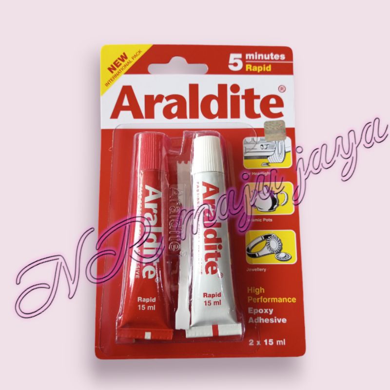 Jual Lem Epoxy Besi ARALDITE Rapid Lem Speaker Araldite Merah Putih ...