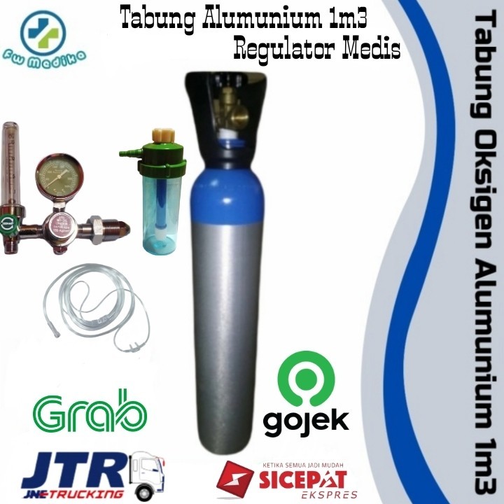 Jual Tabung Aluminium 1m3 + Isi oksigen + Regulator Siap Pakai | Shopee Indonesia