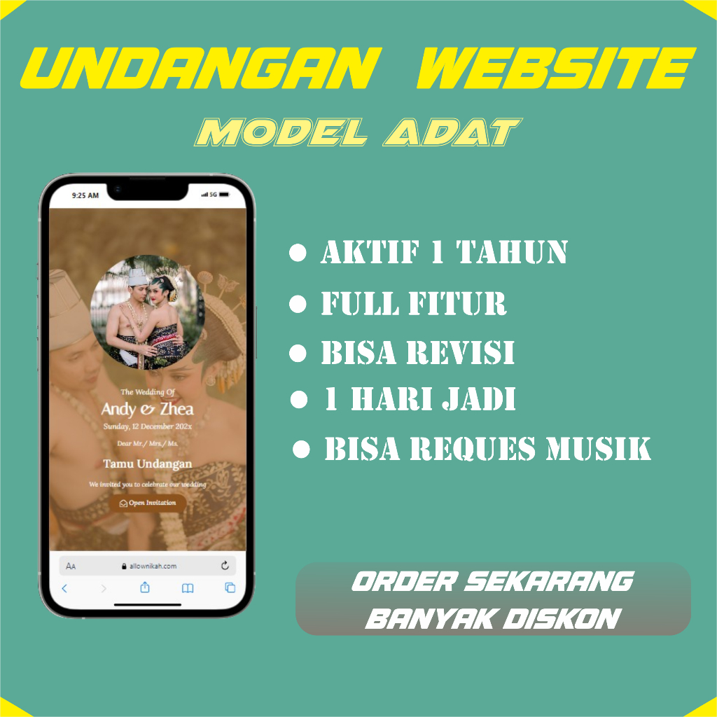 Jual Undangan Pernikahan Website I Undangan Digital Web Pakai Foto ...