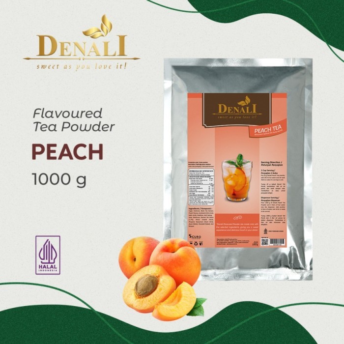 Jual Powder DENALI PEACH TEA 1 Kg Bubuk Minuman Teh Rasa Buah Persik Peachtea Premium | Shopee ...