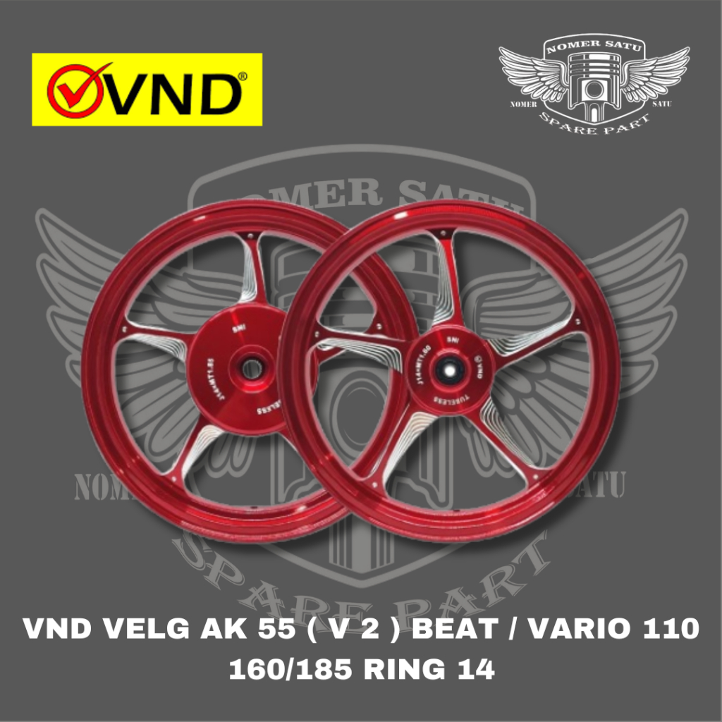 Jual VND VELG TIPE AK 55 V2 BEAT VARIO 110 SCOOPY OLD SPACY GENIO UKURAN 160 / 185 RING 14 ...