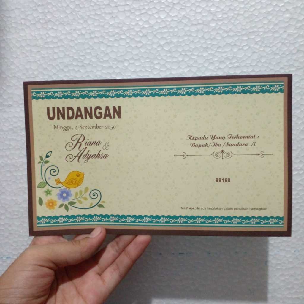Jual print UNDANGAN NIKAH ERBA 88188 PERNIKAHAN SUNAT SUNATAN KHITAN ...