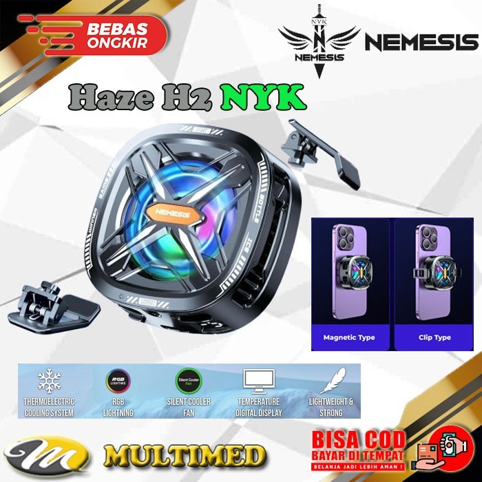 Jual NYK Nemesis Magnetic Haze H2 Phone Cooler Thermoelectric With LED ...