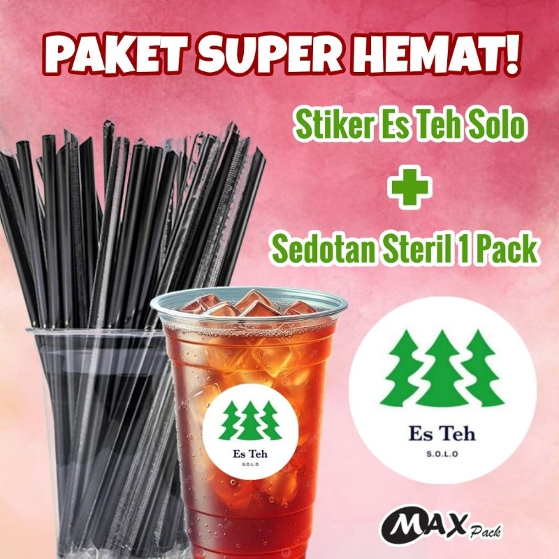 Jual Paket Stiker Es Teh Solo + Sedotan Es Teh | Paket Stiker Cutting ...