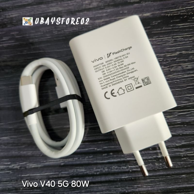 Jual Charger Vivo 80 Watt Flash Charge Cabutan V40 5G Original 100% | Shopee Indonesia