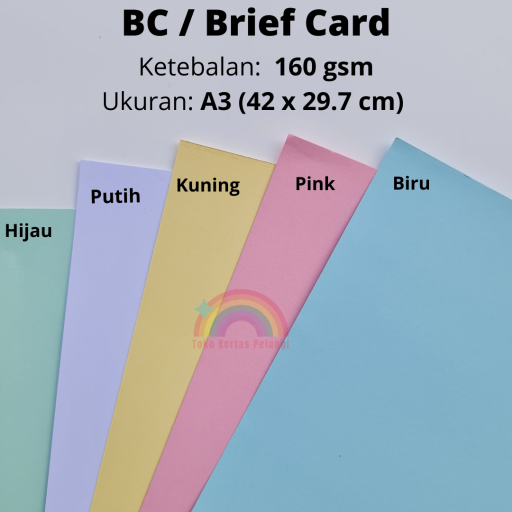 Jual Brief Card 160 gsm/ Kertas Gambar Ukuran A3 per 20 pcs | Shopee ...