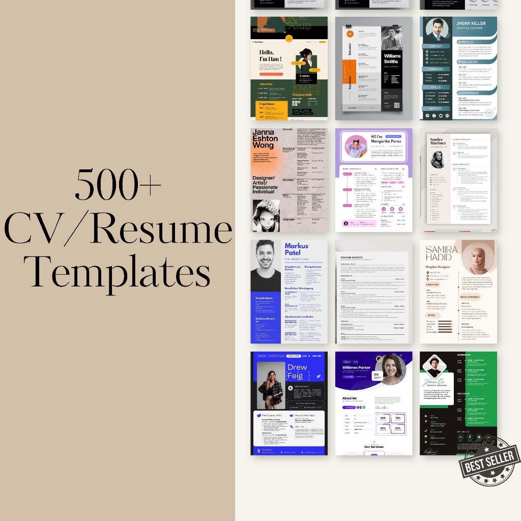 Jual CV 500+ template PDF WORD, Indesign, Photosop | Shopee Indonesia