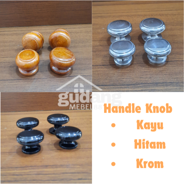 Jual HANDLE KNOB BULAT TARIKAN LACI LEMARI (KAYU, HITAM, SILVER / KROM ...