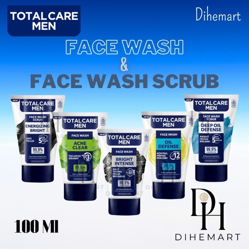 Jual Total Care Men Face Wash | Scrub 100Ml | Shopee Indonesia
