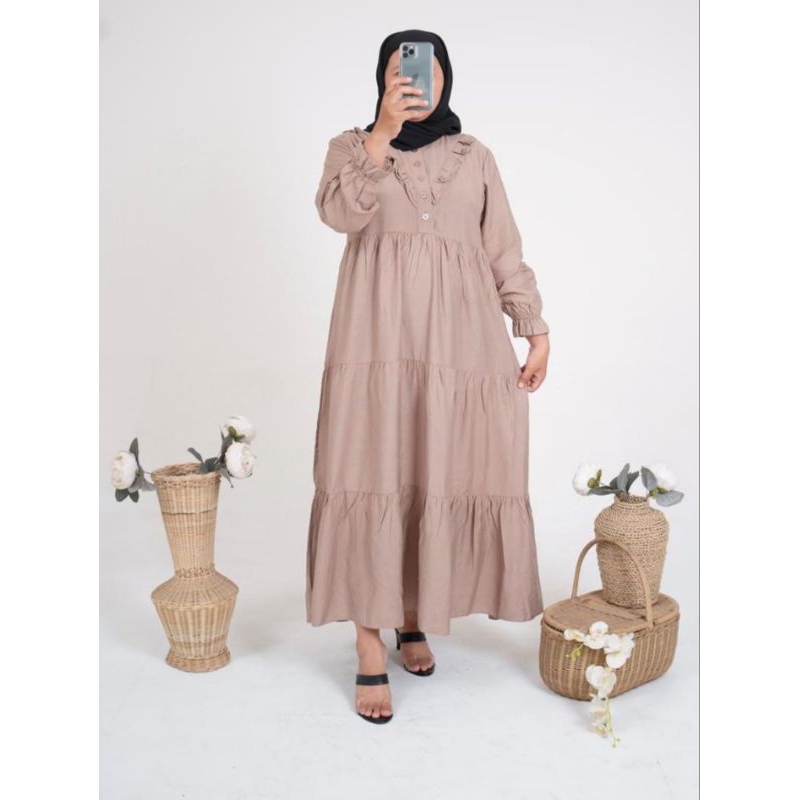 Jual Gamis Susun Busui Polos Polo Linen Premium | Shopee Indonesia