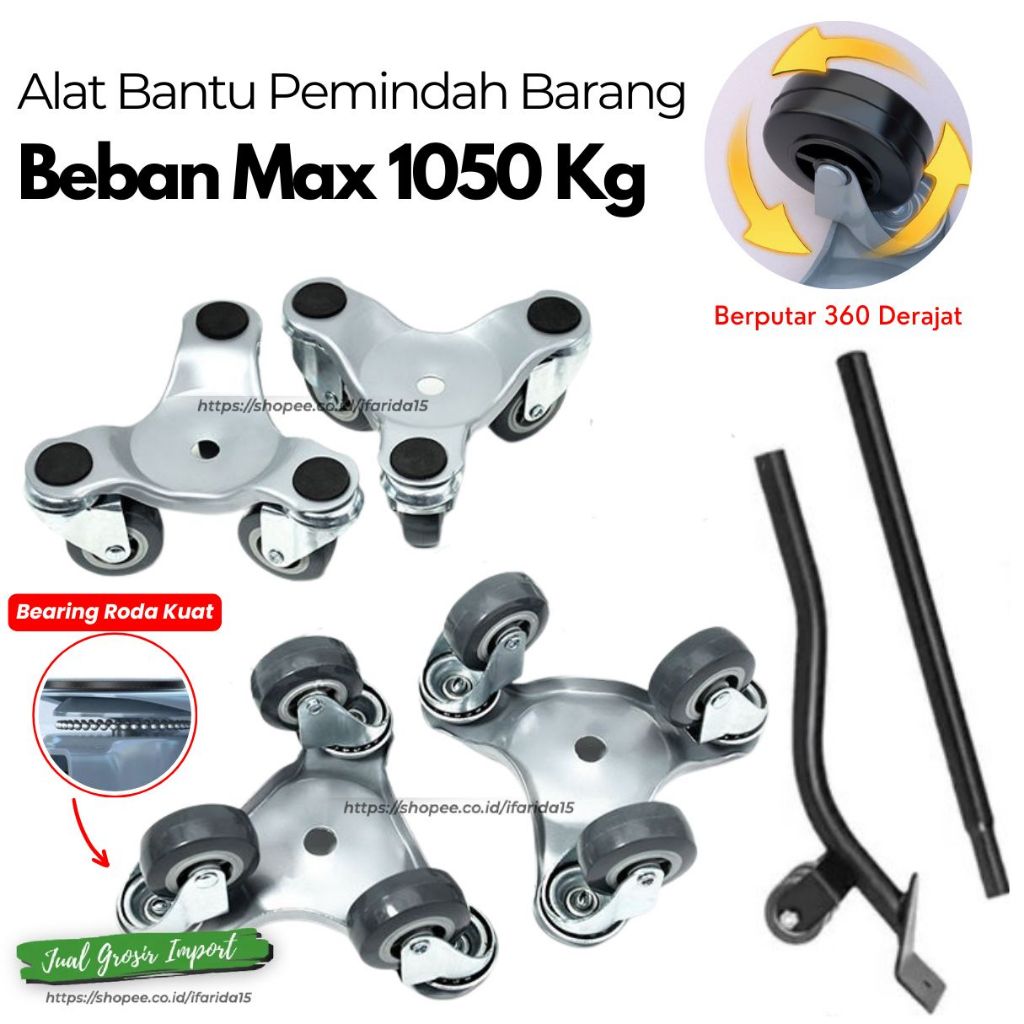 Jual ALAT ANGKAT DORONG PINDAH BARANG FURNITURE LEMARI BERAT RODA BESI ...