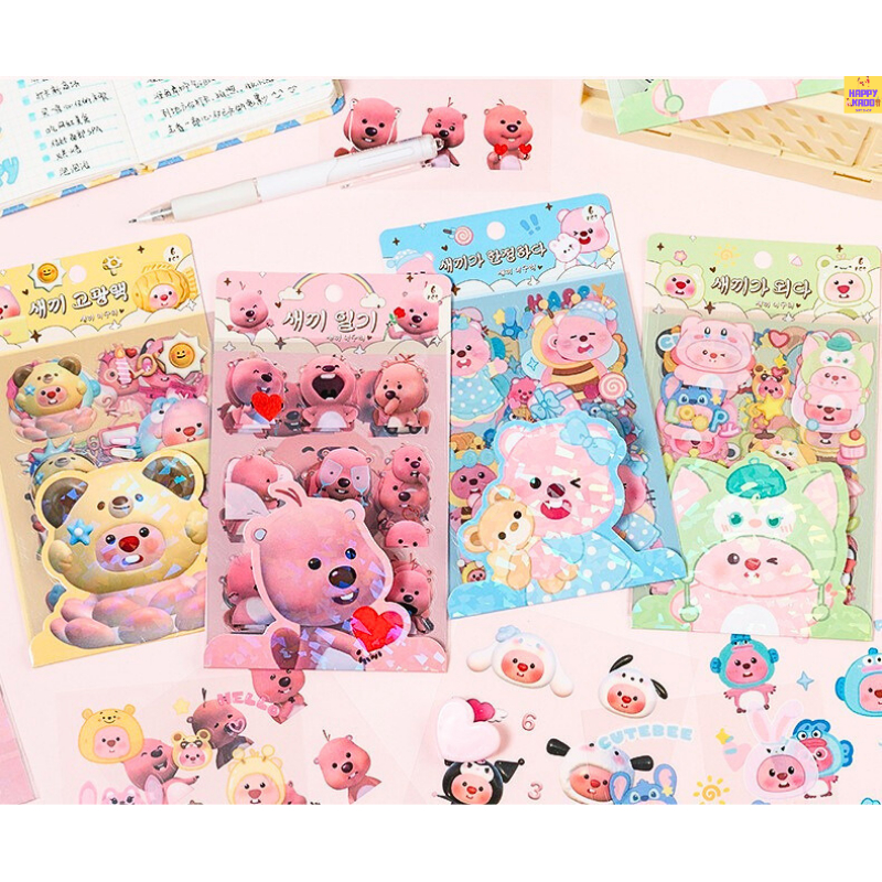 Jual Cute Loopy Pororo Sticker Theme isi 6 lembar stiker cantik stiker ...