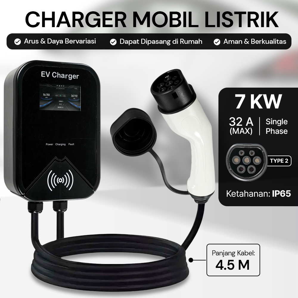 Jual EV Charger (32A) 7kW Type 2 Female Smart App 1 Phase Mobil Listrik Car PG01 | Shopee Indonesia