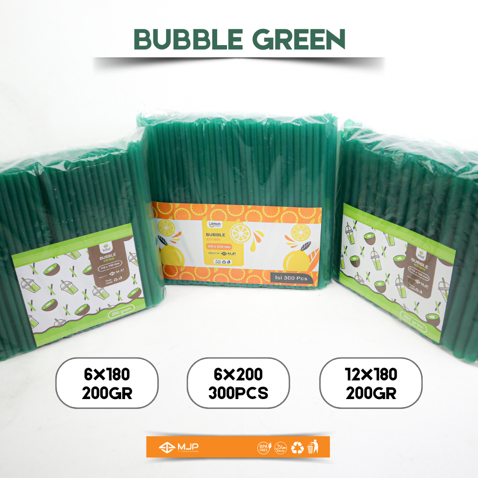 Jual Sedotan Bubble 620, 6x200mm, 618, 1218, Hijau, Putih, Transparan ...