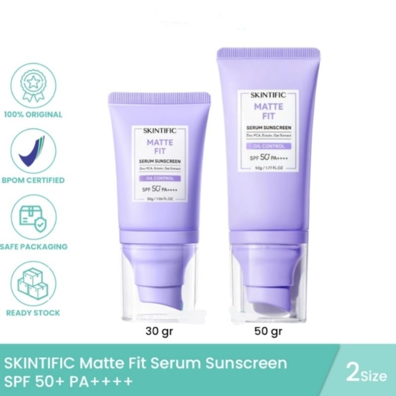 Jual SKINTIFIC MATTE FIT SERUM SUNSCREEN 30gr&50gr | Shopee Indonesia