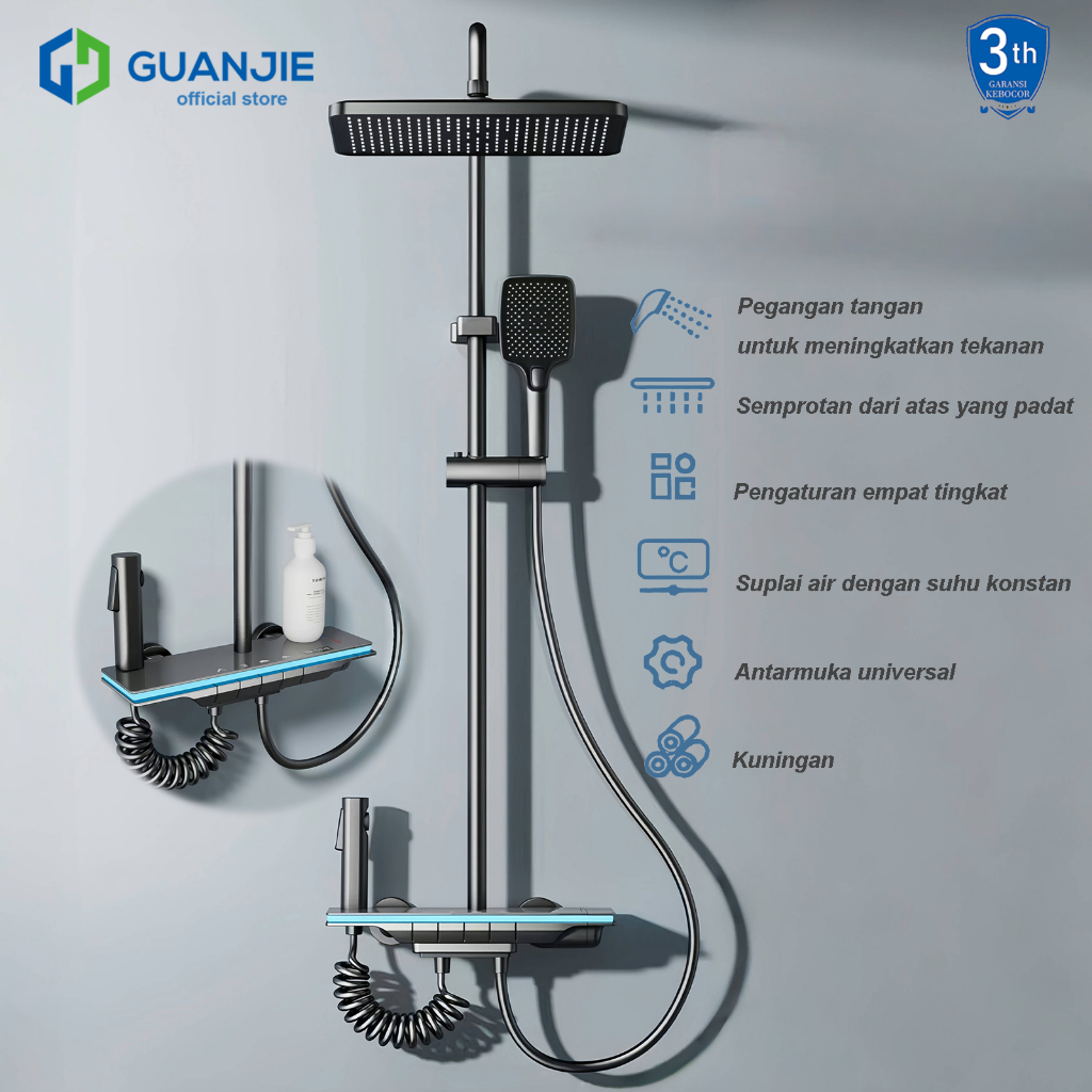 Jual GUANJIE - shower kamar mandi satu set + keran shower + set shower ...