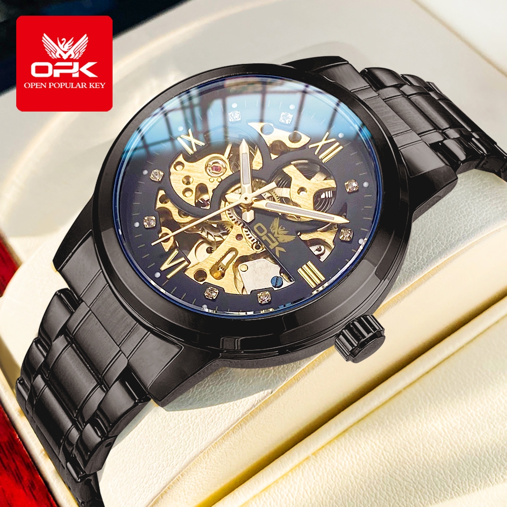 Jual OPK Jam Tangan Automatic Pria Anti Air Original Luminous Stainless ...