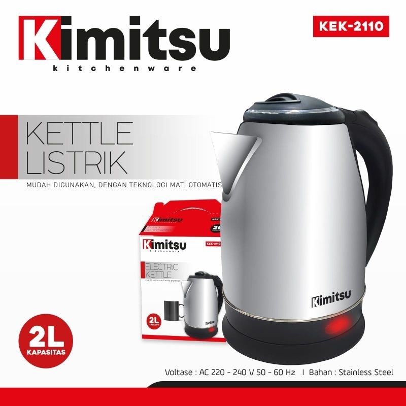 Jual KIMITSU Teko Listrik 2.0 Litres-TEKO LISTRIK 2L-PEMANAS AIR-KETTLE ...