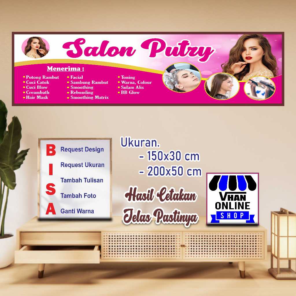 Jual Spanduk Banner Custom Salon Wanita Model Bisa Request Keren ...