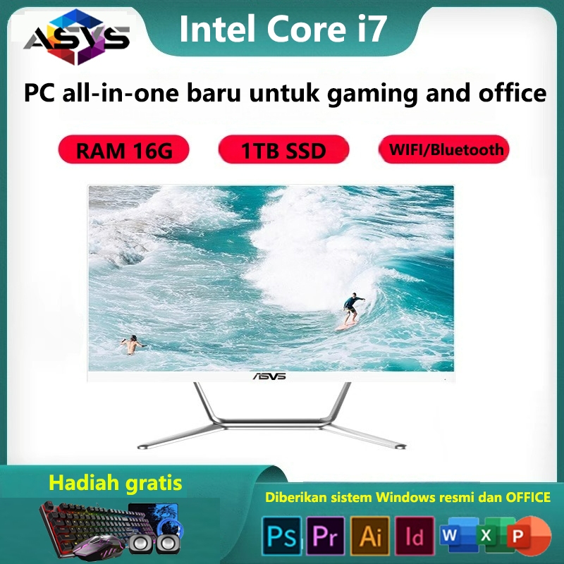 Jual ASVS Komputer All-in-One Baru dengan Intel Core i7 Asli, Set Komputer Lengkap, Cocok untuk ...
