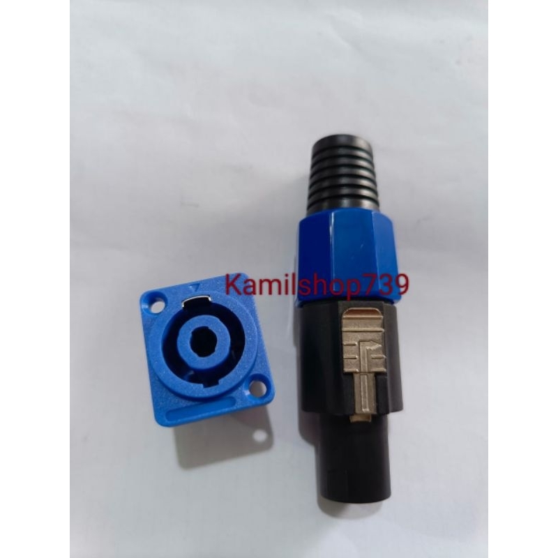 Jual Jack soket spicon biru / jek speakon speaker biru male dan female ...