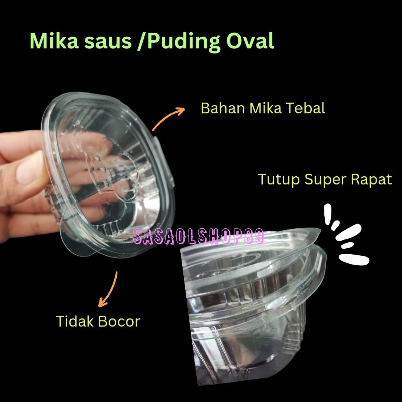 Jual Cup Puding Mika Saos Oval (50pcs)35ml 60ml 70ml | Shopee Indonesia