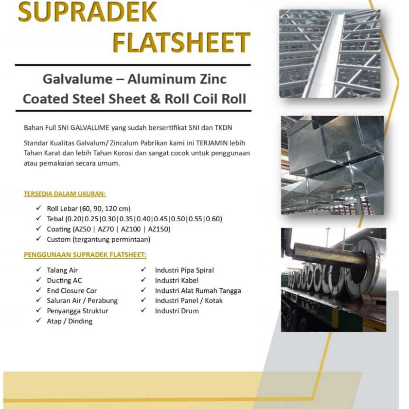 Jual Plat seng galvalum 1mm L 120 cm BAHAN SNI SUPRADEK Plat Zincalume ...