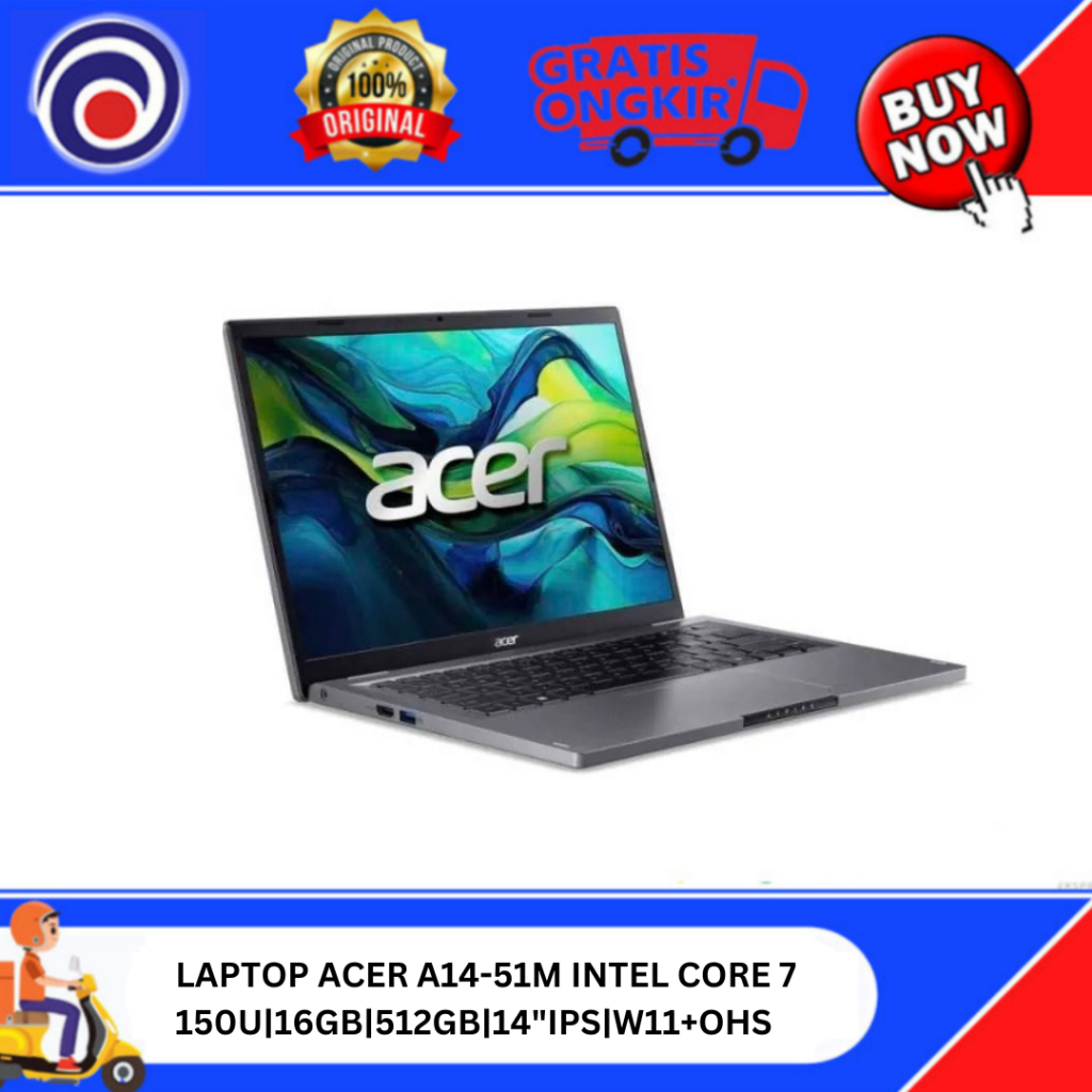 Jual LAPTOP ACER A14-51M INTEL CORE 7 150U|16GB|512GB|14"IPS|W11+OHS ...