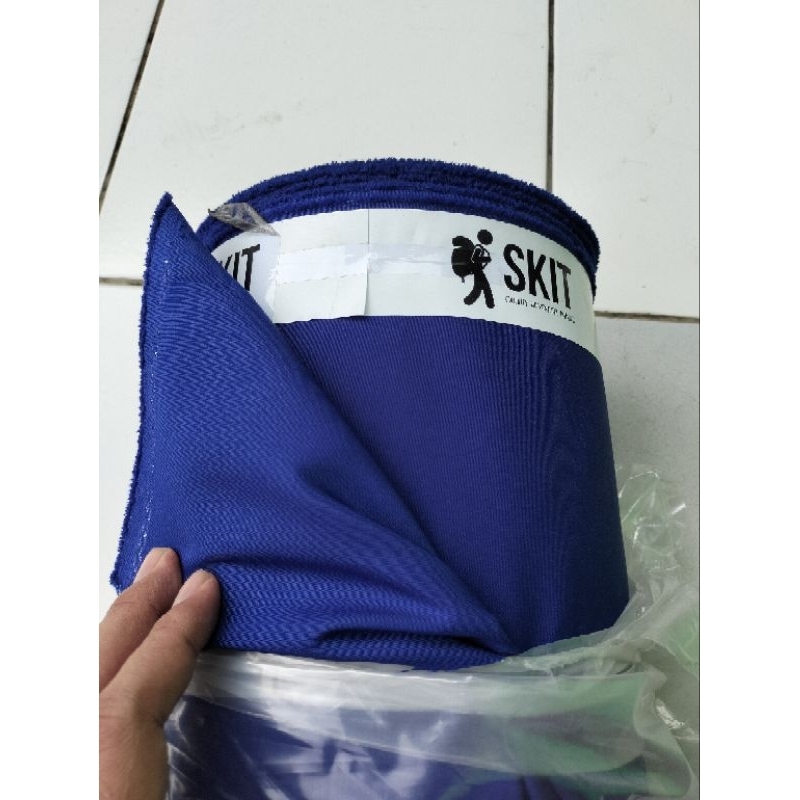 Jual kain taslan PU tebel latex bening waterproof warna biru bca saja ...