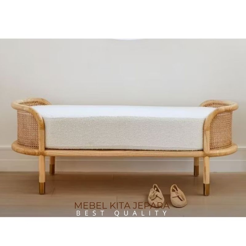 Jual Rattan Bench Japandi Terbaru | Bangku Ruang Tamu Minimalis Modern ...