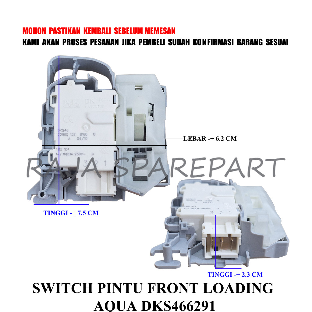 Jual SPMC-48 DOOR LOCK MESIN CUCI / SWITCH / SWITCH PINTU FRONT LOADING ...