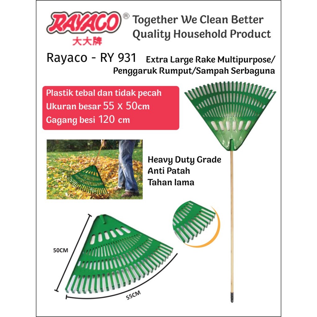 Jual Cakar Garukan Garpu Taman Daun Sampah Extra Besar Rayaco Extra ...