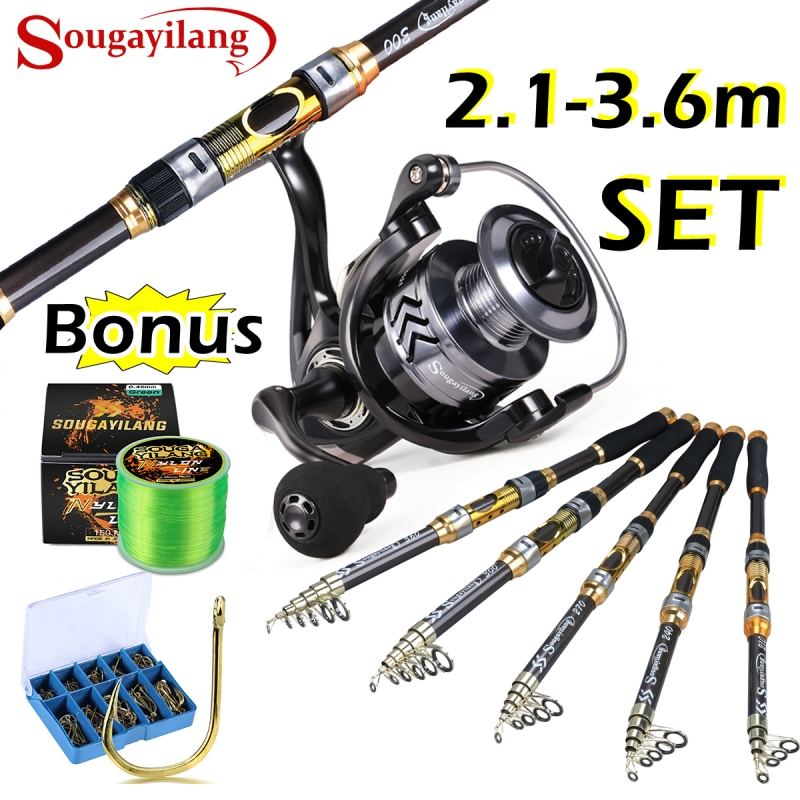 Jual Sougayilang Joran Set 2.1-3.6m Carbon 1000-6000 Reel Pancing Max ...